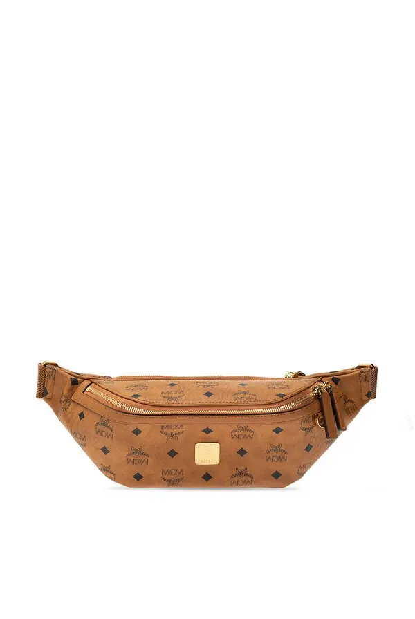 Mcm Monogram Belt Bag - Brown