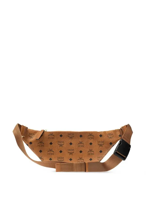 Mcm Monogram Belt Bag - Brown