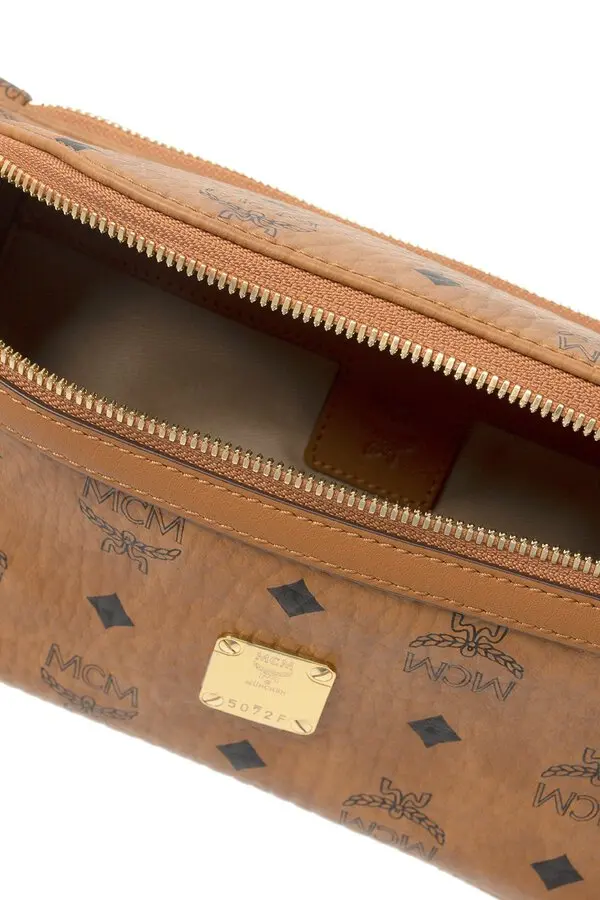 Mcm Monogram Belt Bag - Brown