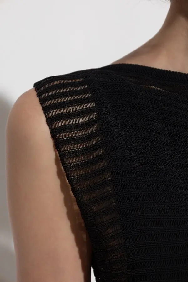 Alaïa Sleeveless Dress With Geometric Slits