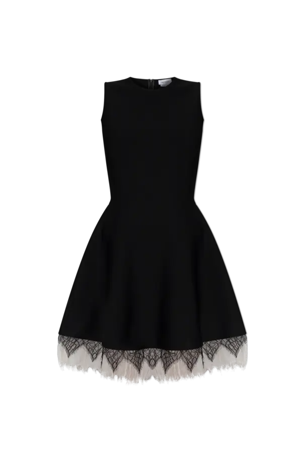 Alexander McQueen Sleeveless Dress With Lace Hem