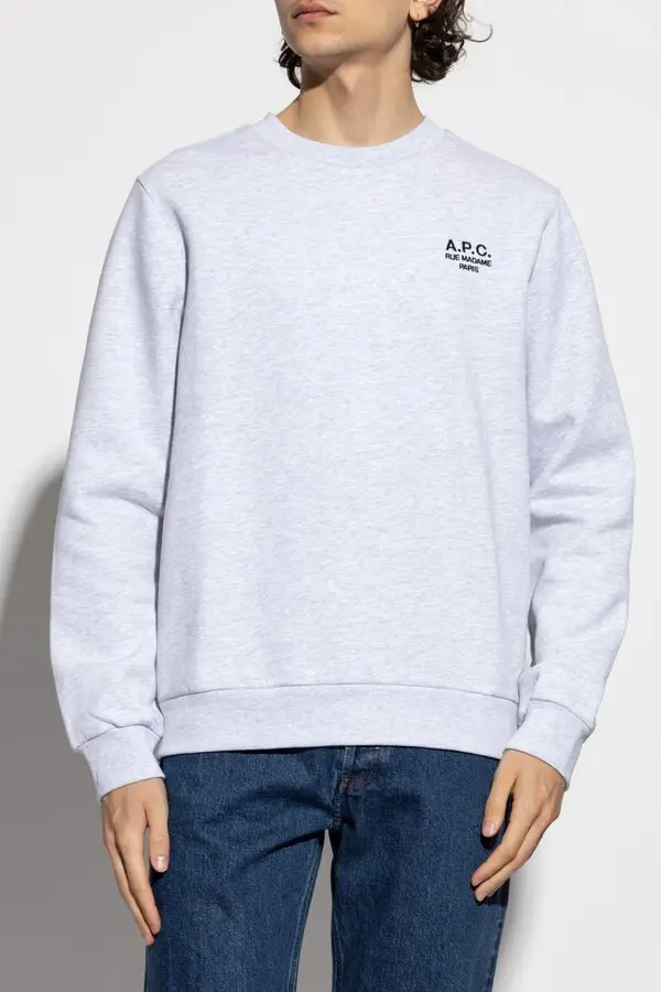A.p.c. Sweatshirt With Embroidered Logo - Grey