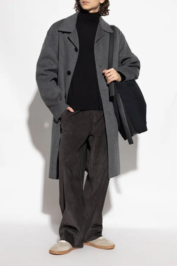AMI Paris Wool Cardigan With Embroidered Logo