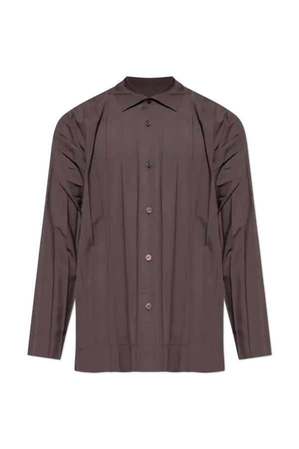 Issey Miyake Pleated Shirt - Brown
