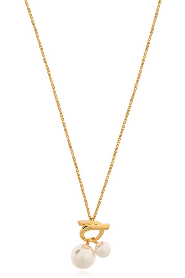FERRAGAMO Necklace With Pearl Pendant - Gold