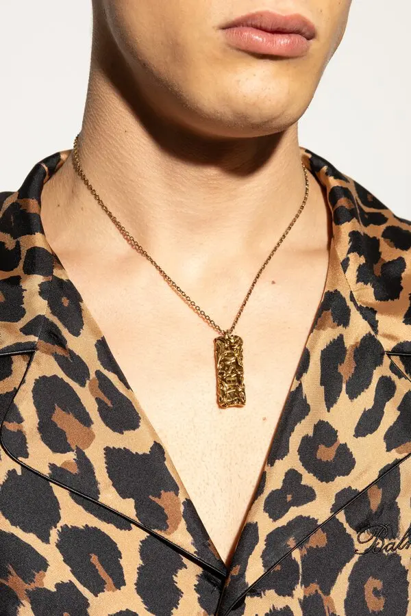Versace Necklace With Logo Pendant