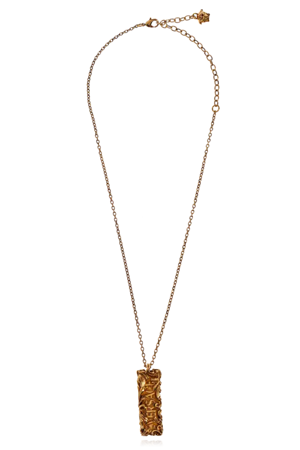 Versace Necklace With Logo Pendant