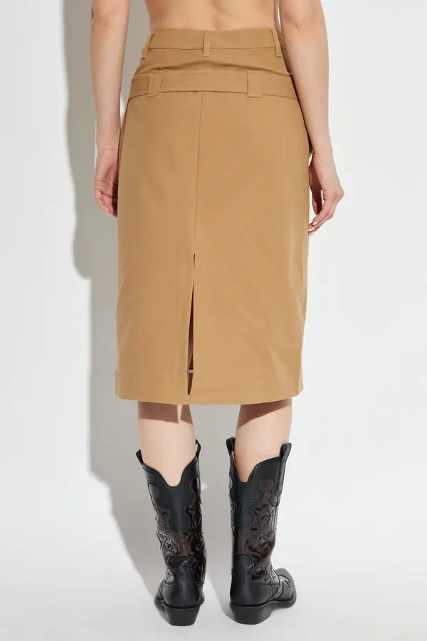 GANNI Belted Midi Skirt