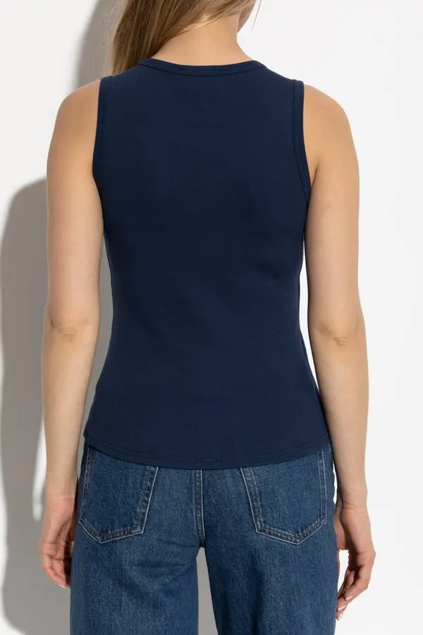 A.p.c. Ribbed Top With Embroidered Logo