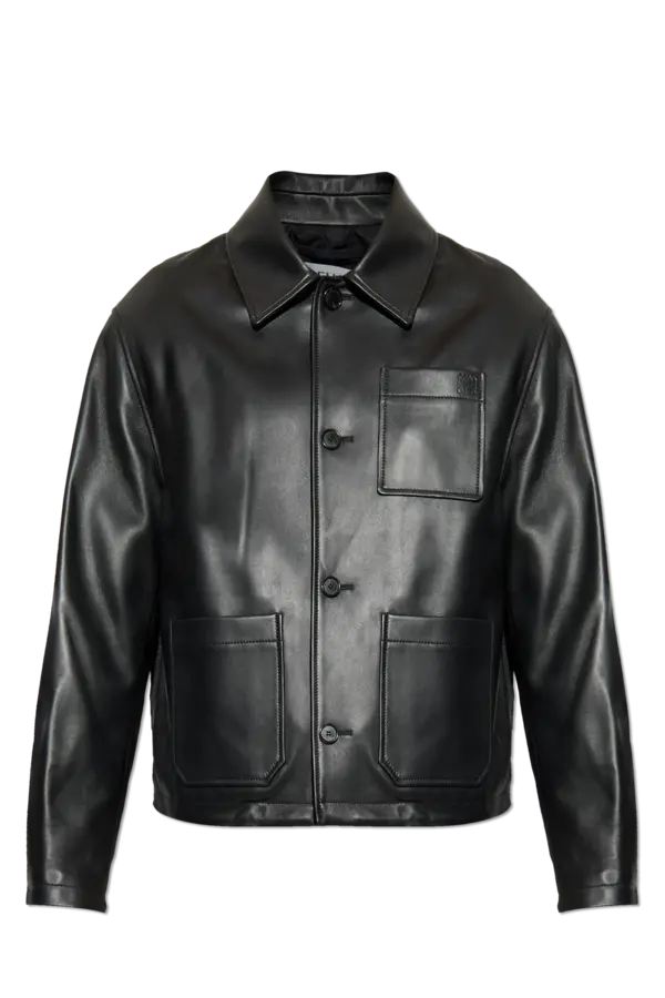 Loewe Embossed Logo Leather Jacket