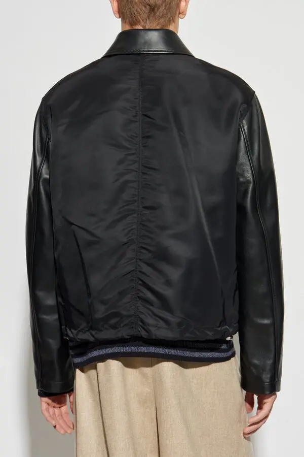 Loewe Embossed Logo Leather Jacket