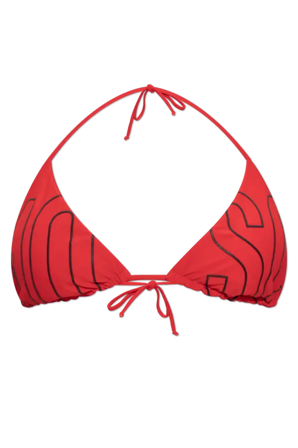 Moschino Bikini Top With Graphic Print - Red