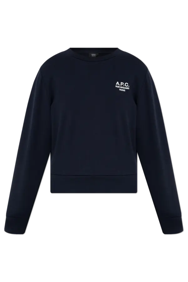 A.p.c. Sweatshirt With Embroidered Logo - Navy Blue