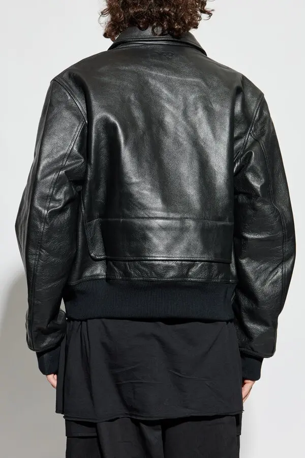 Y3 Leather Bomber Jacket