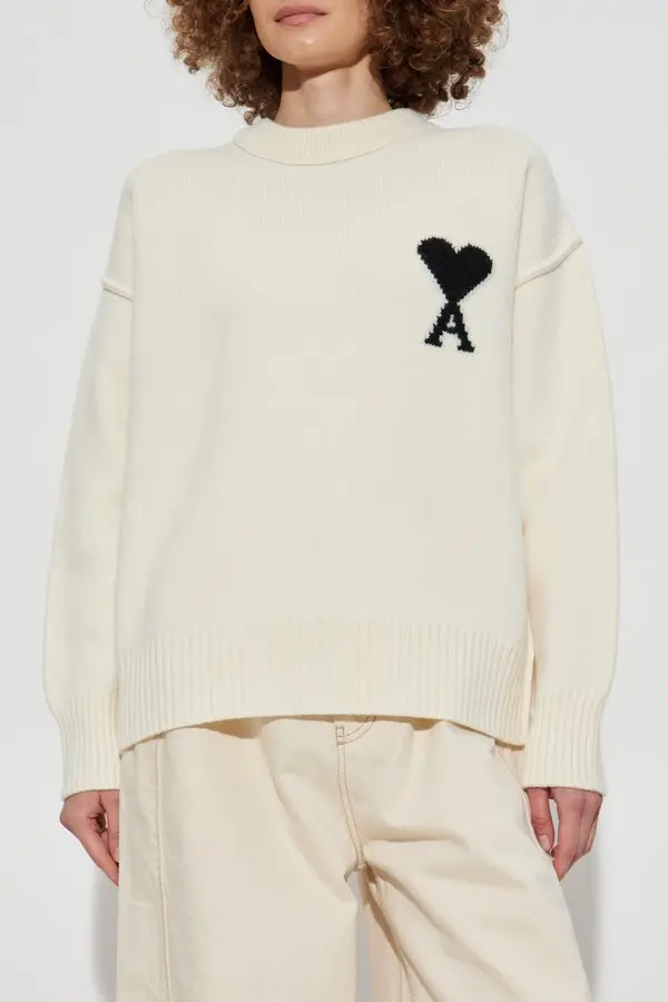 AMI Paris Wool Sweater With Logo
