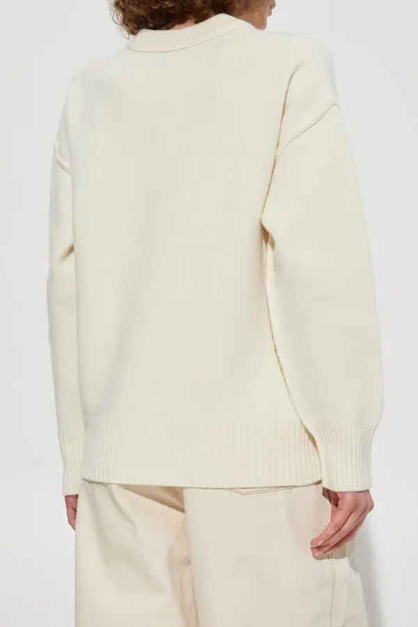 AMI Paris Wool Sweater With Logo
