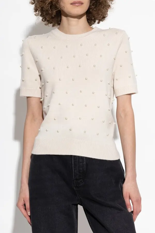 Zimmermann Hypnotic Pearl-embellished Wool Sweater