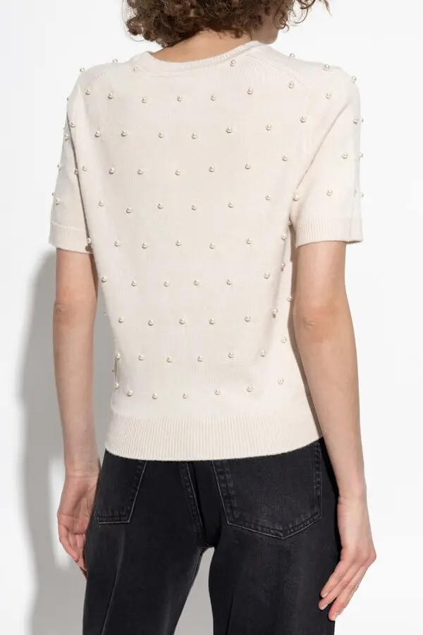 Zimmermann Hypnotic Pearl-embellished Wool Sweater