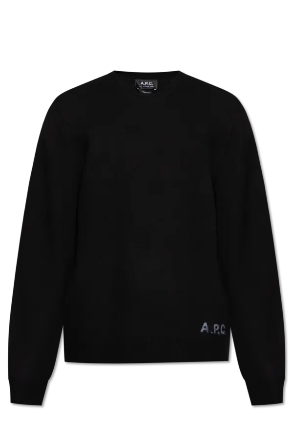 A.p.c. Wool Sweater With Logo - Black