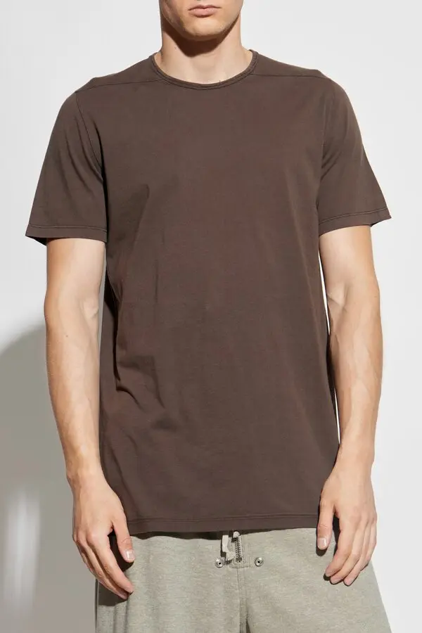 Rick Owens T-shirt With 'level T' Logo - Brown