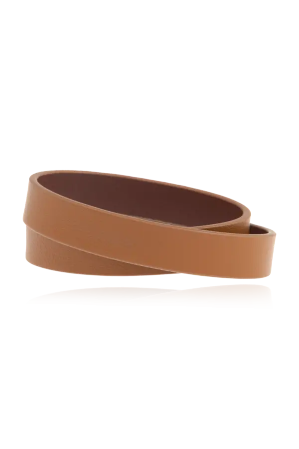 Alexander McQueen Leather Bracelet With Skull Embellishment - Brown