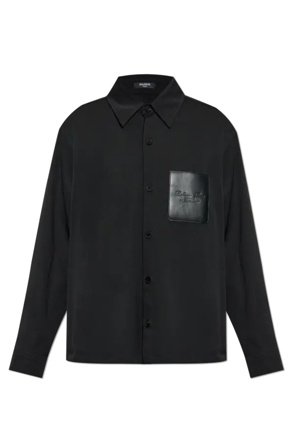 Balmain Shirt With Leather Pocket