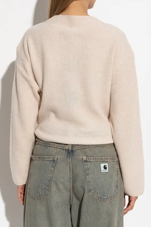 R13 Cashmere Cropped Cardigan - Cream