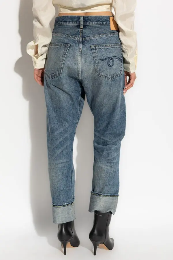 R13 Cuffed Boyfriend Jeans