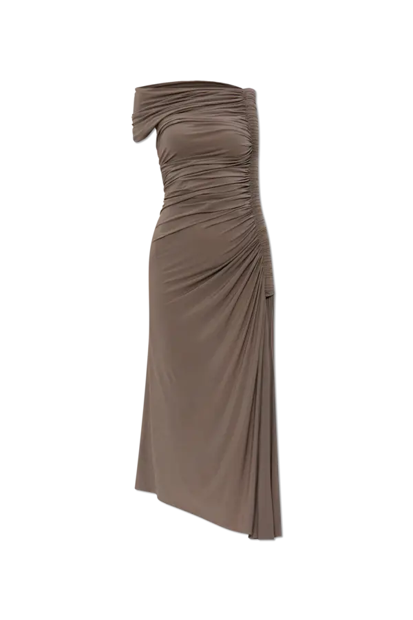 Alaïa Draped Midi Dress - Brown