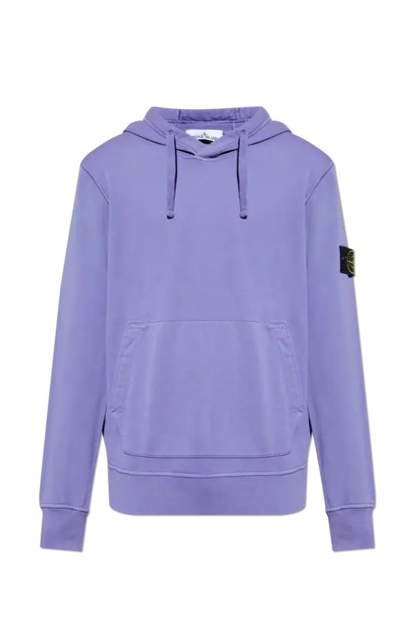 Stone Island Hooded Cotton Sweatshirt - Purple