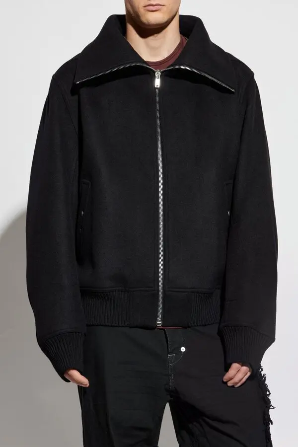 Rick Owens Blixa Dracucollar Wool Jacket In Black - 35% Off