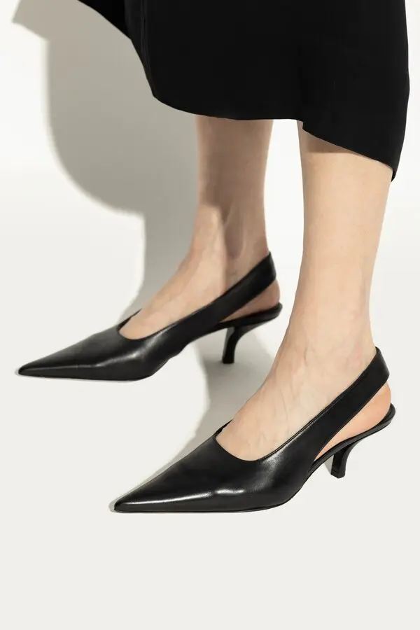 TOTEME Leather Kitten Heel Slingbacks