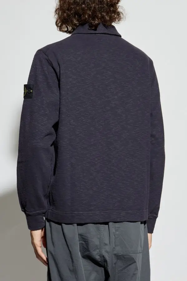 Stone Island Stand-collar Melange Texture Sweatshirt