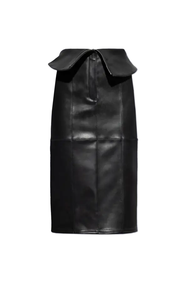 Alexander McQueen Leather Pencil Midi Skirt