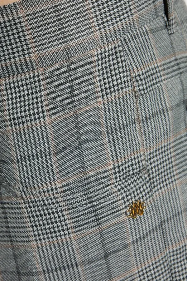 Amiri Plaid Patterned Trousers - Grey