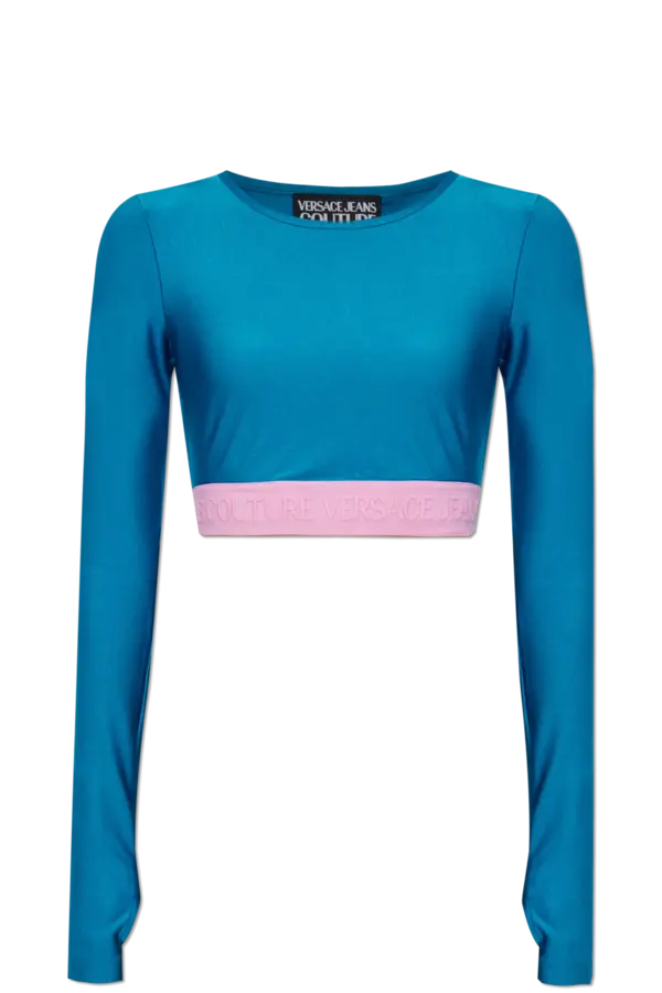 Versace Cropped Long-sleeve Top - Blue