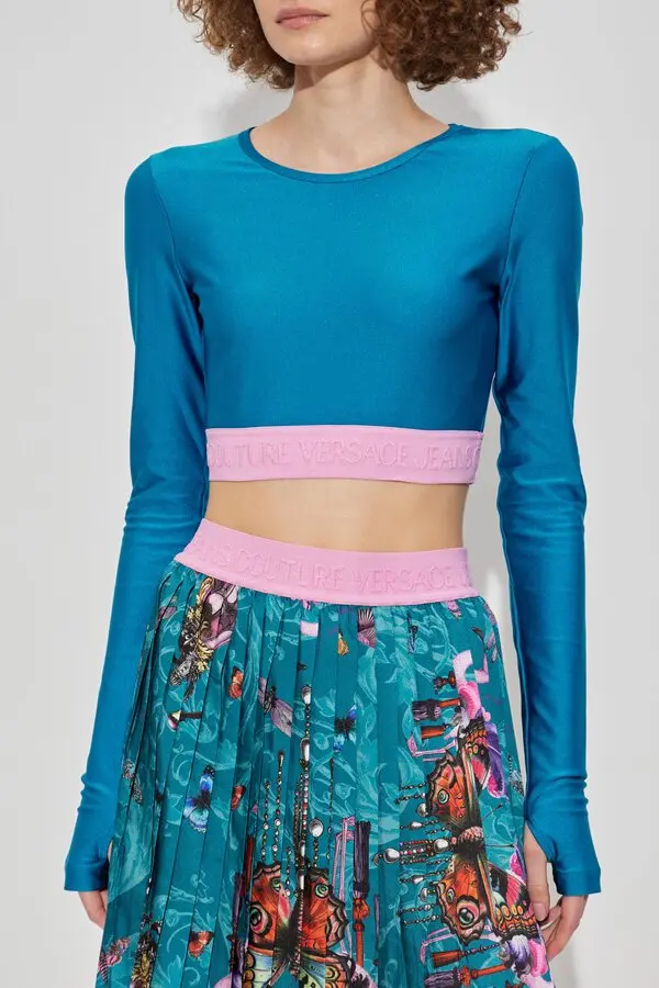 Versace Cropped Long-sleeve Top - Blue
