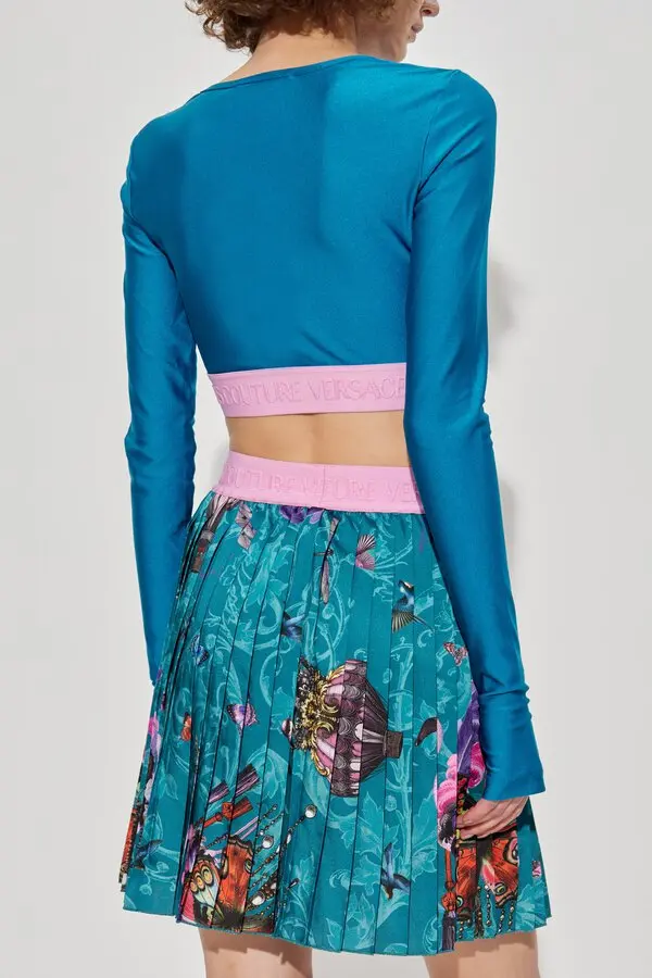 Versace Cropped Long-sleeve Top - Blue