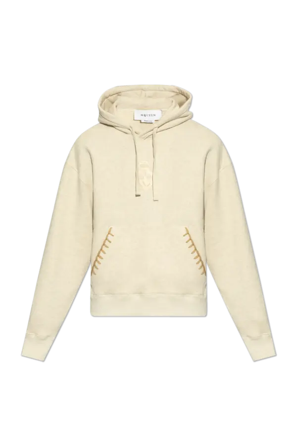 Alexander McQueen Cotton Hoodie With Skull Detail
