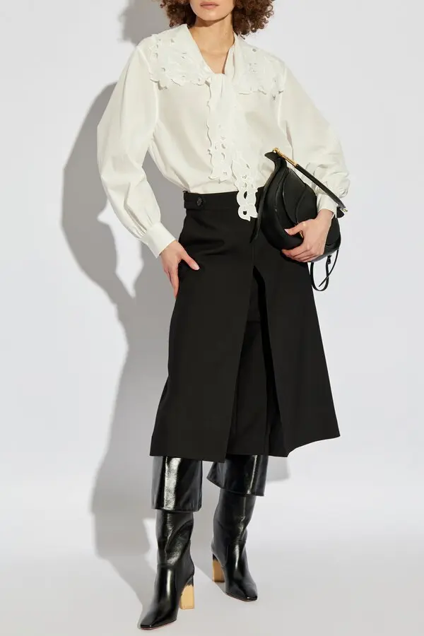 Chloé Cotton Shirt With Lace Trim