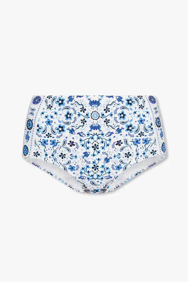 Tory Burch Printed Swimsuit Bottom - Blue