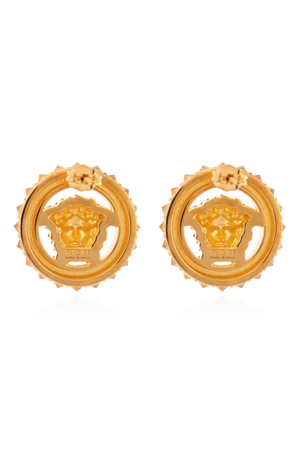 Versace Earrings With Logo And Medusa Motif