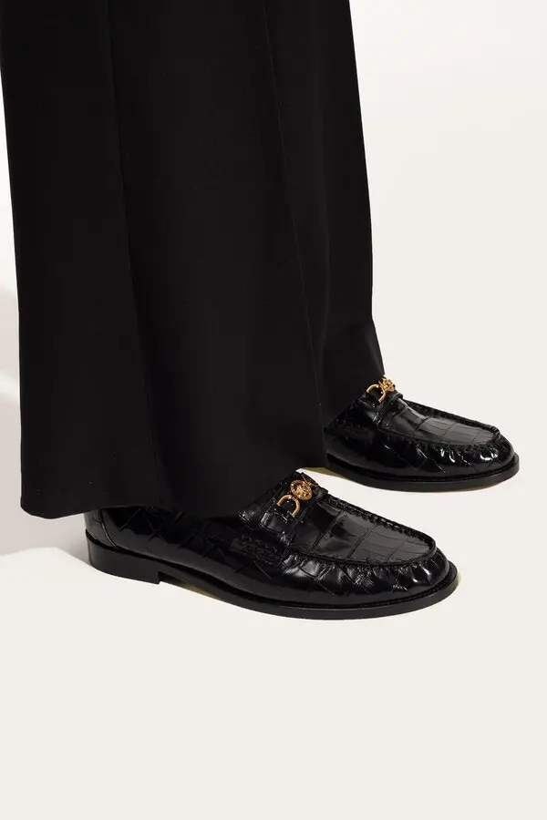 Versace Patent Leather Loafers With Medusa Emblem