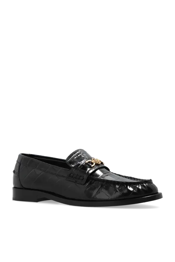 Versace Patent Leather Loafers With Medusa Emblem