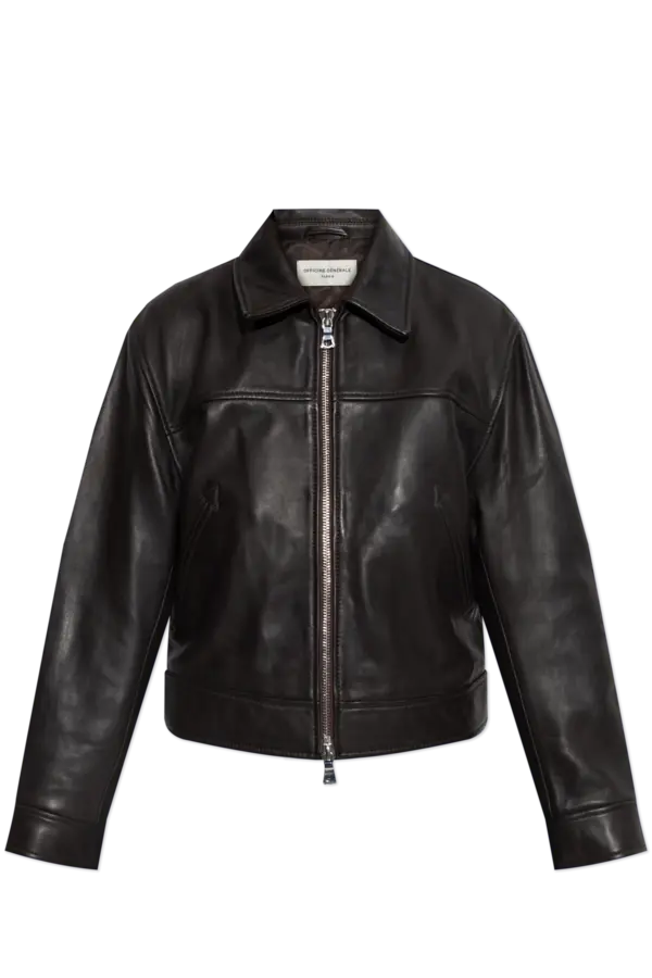 Officine Générale Leather Bomber Jacket