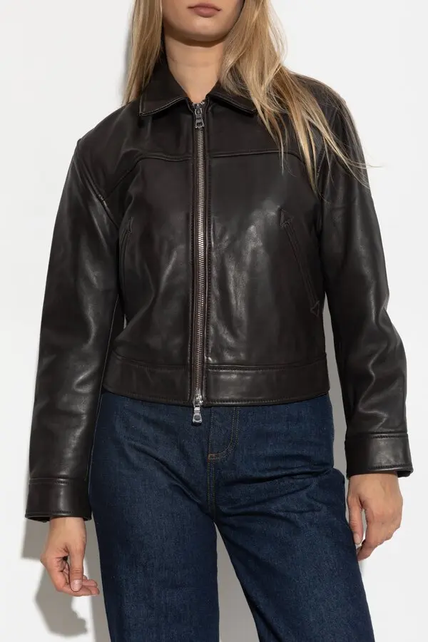 Officine Générale Leather Bomber Jacket