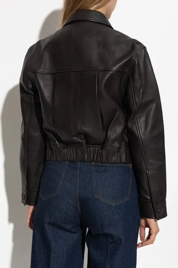 Officine Générale Leather Bomber Jacket