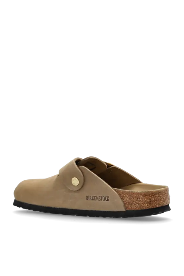 BIRKENSTOCK Boston Big Buckle Slides - Beige