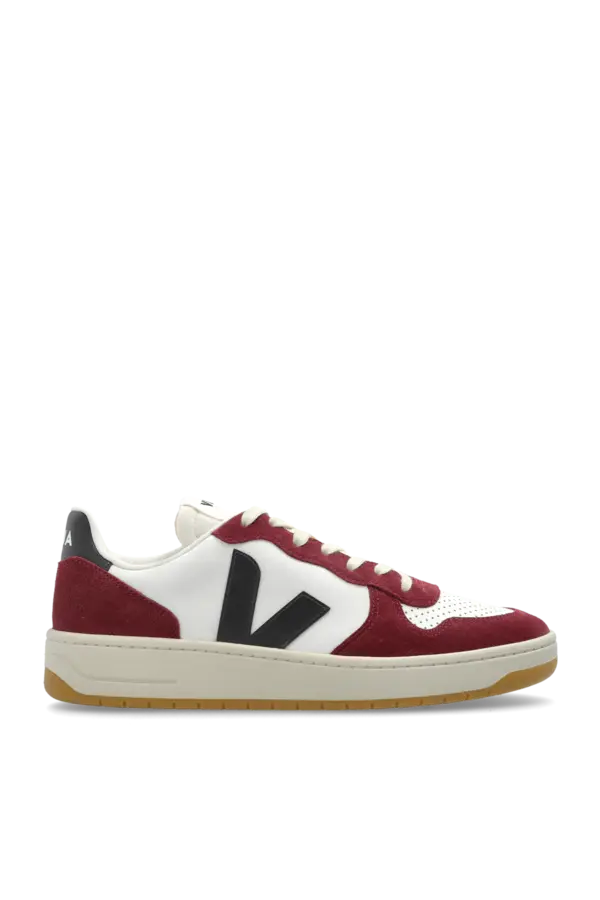VEJA V-10 Prime Leather Sneakers - Burgundy