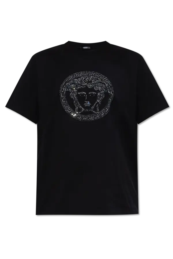 Versace T-shirt With Embellished Logo